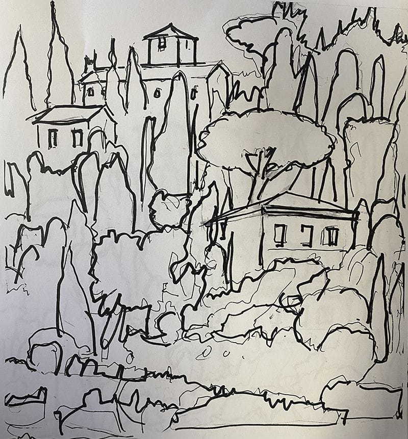 Seeing the Shapes - Painting of the Week - Contour Drawing