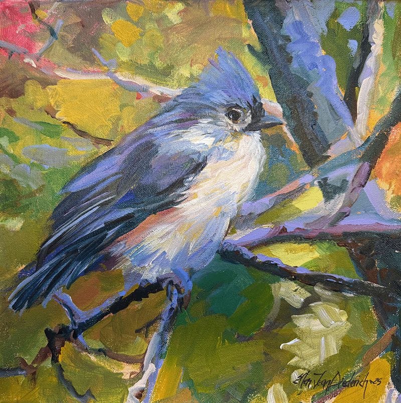 Learning New Things - Blue Songbird - Painting of the Week